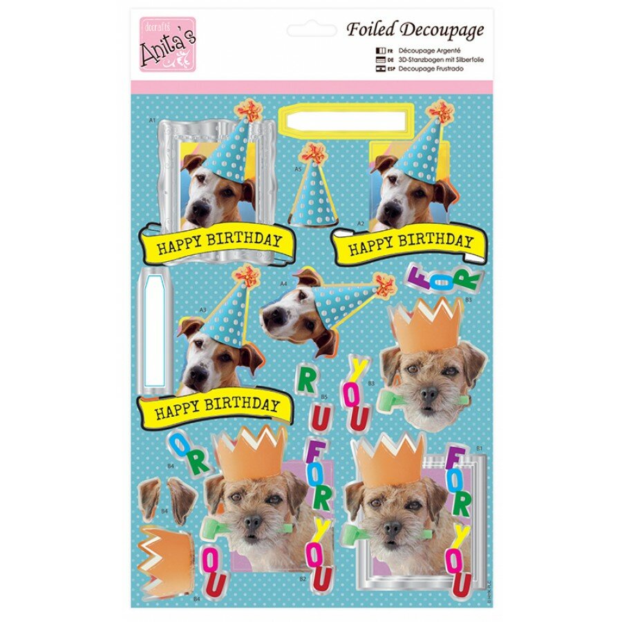 Бумага с высечкой Собаки на День Рождения А4 (21,0 х 29,7 см) DOCRAFTS ANT169661