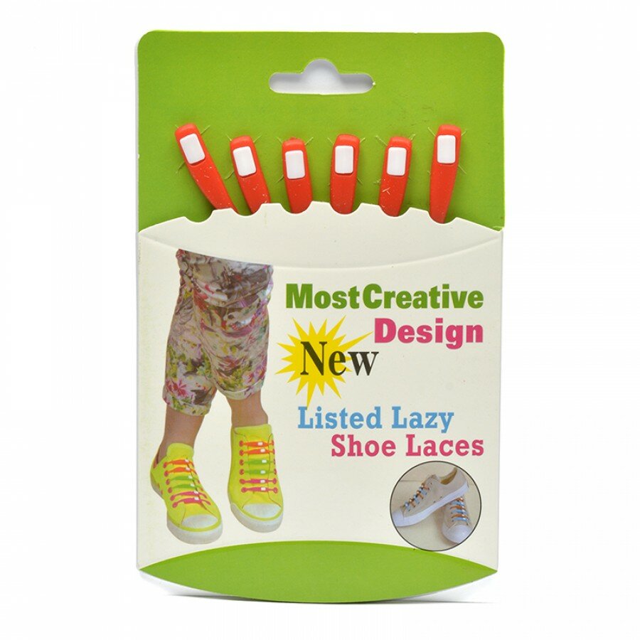 Шнурки силиконовые цв. красный уп.6 шт