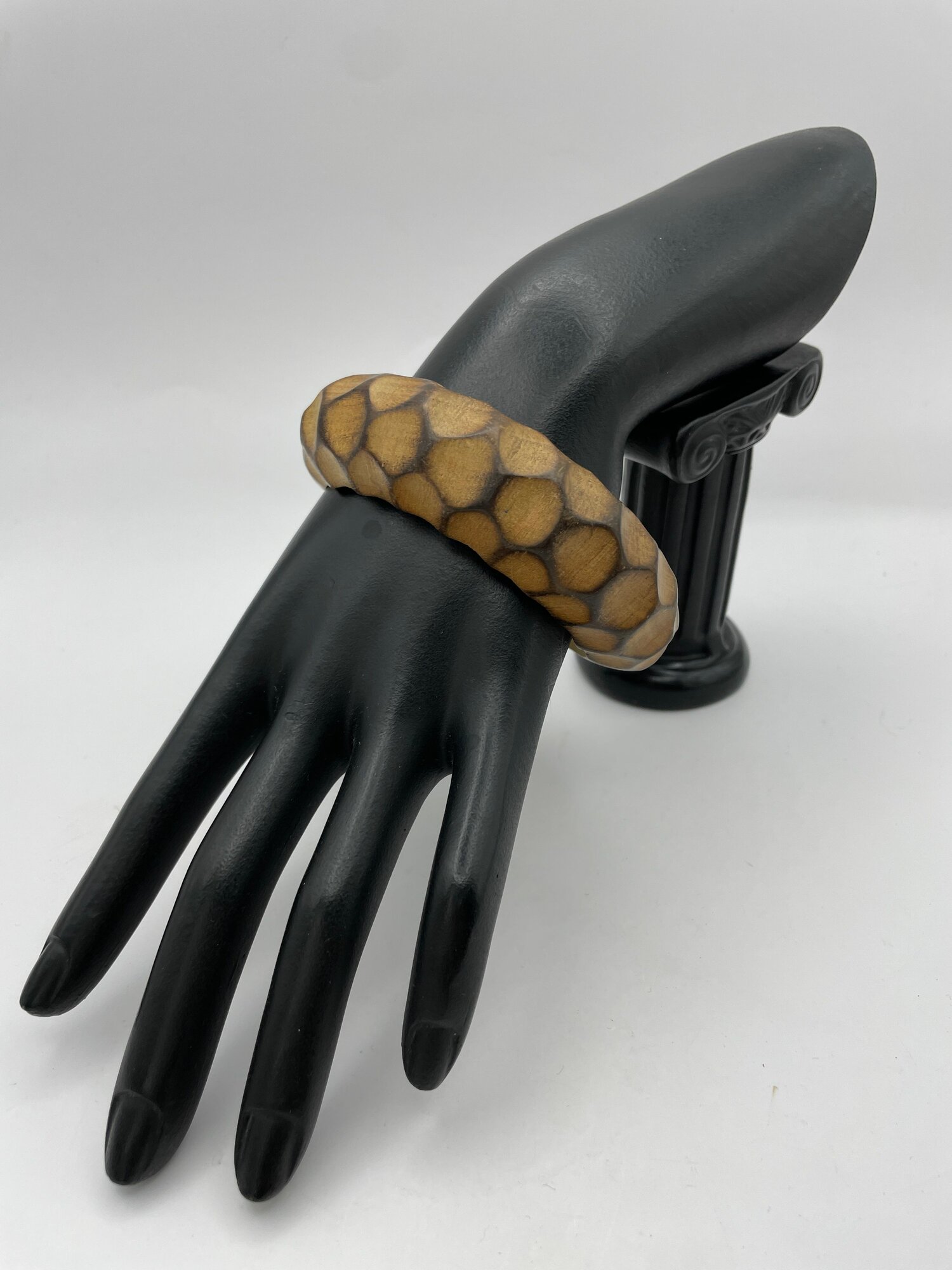 Советский винтажный деревянный браслет, ручной работы, времен СССР