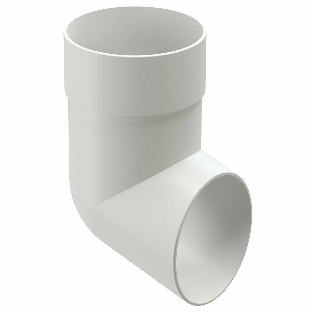 Колено стока пластиковое d80 мм Docke Standard пломбир RAL 9003