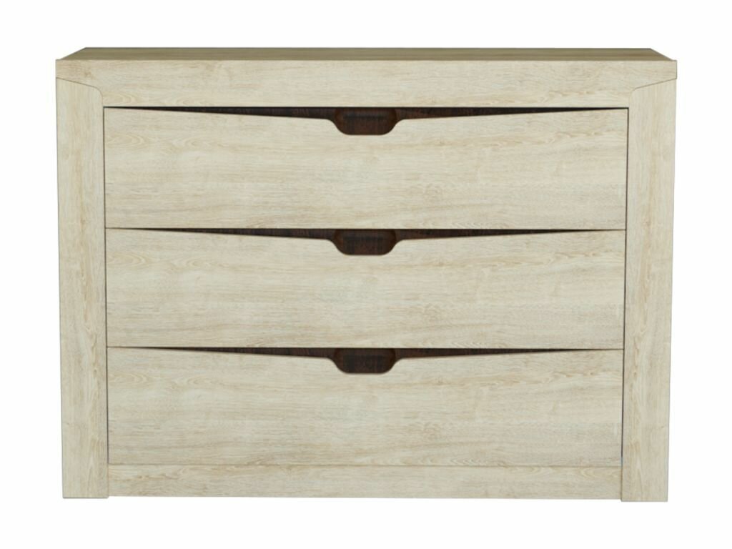 Комод Версаль-5 Дуб Баррик ширина 108 см ЛДСП 3 ящика в спальню в гостиную