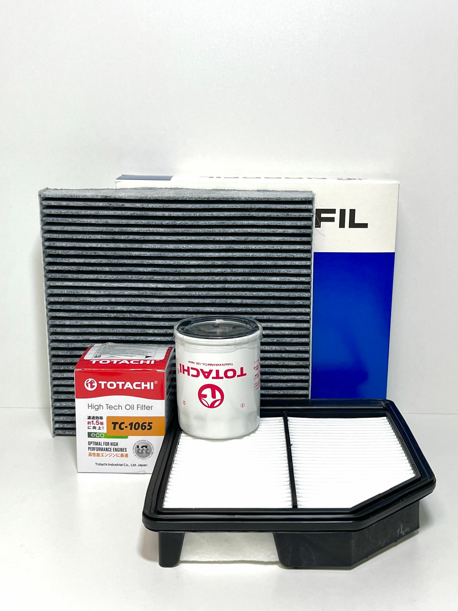 Комплект фильтров для Honda Civic 8 седан 4D 1.8 (Хонда Сивик 2005 - 2011) Фильтр воздушный + масляный + салонный угольный