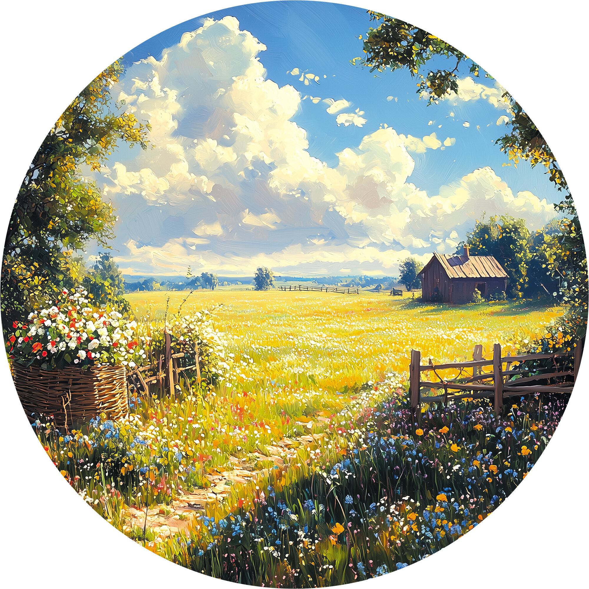 Деревянный пазл "Лето у дома", 30см, 220 деталей, коллекция "Русская природа"