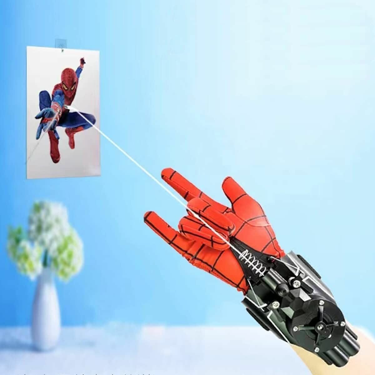 Пусковая установка Spider-Man spider silk launcher подходит для детских веревок - может захватывать мелкие предметы, перчатки супергероя, игрушки на запястье, ролевые игры