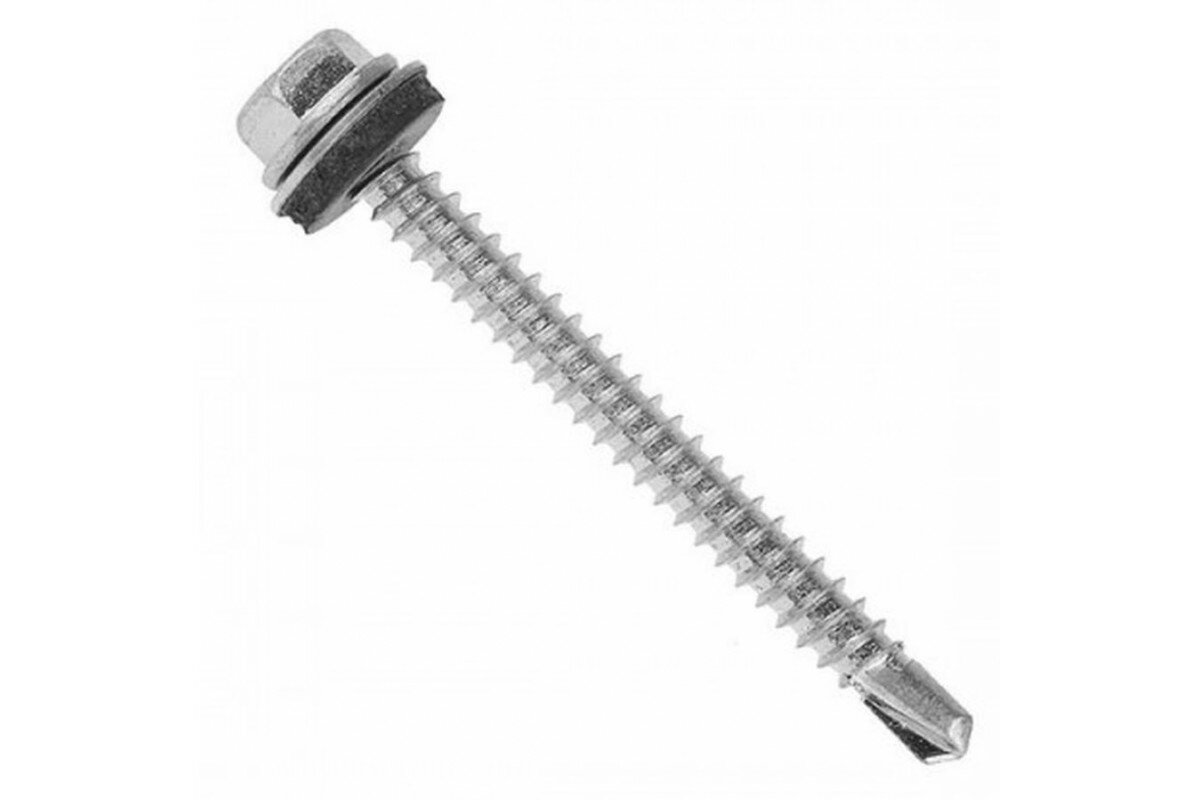 Саморезы Кач-Крепеж 0046385, кровельные, сталь, шестигранная головка, 6,3x51 мм, 65 штук