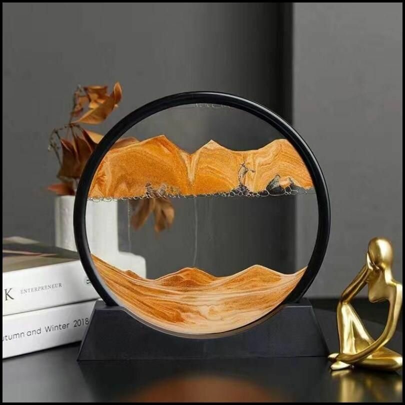 Песочная картина-антистресс 3D с движущимся золотым песком