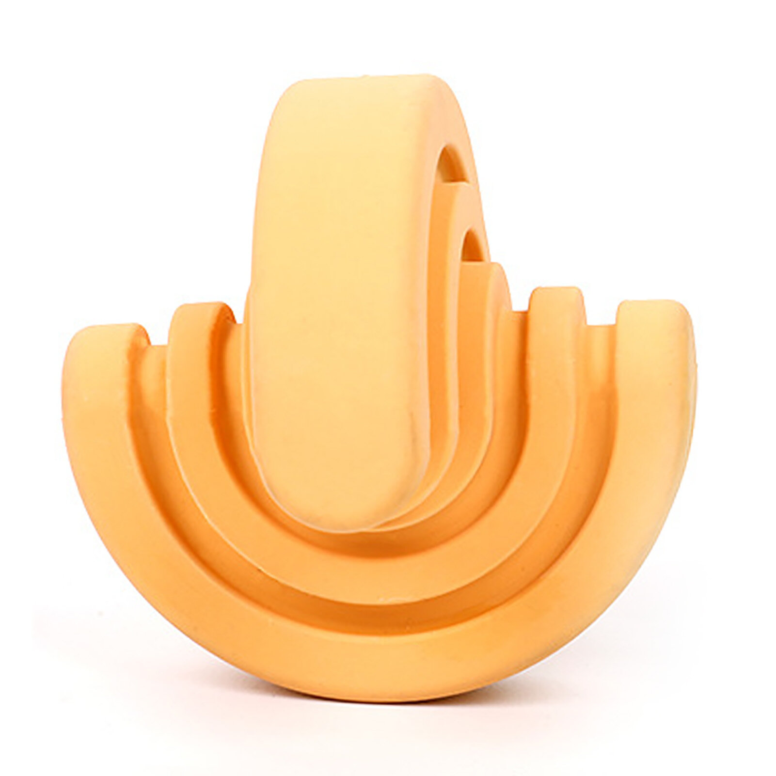 Dog Food Dispensing Ball Teeth Cleaning Bite Resistant Slow Feeding Rubber Pet Treat Puzzle Toy for Outdoor Training Orange