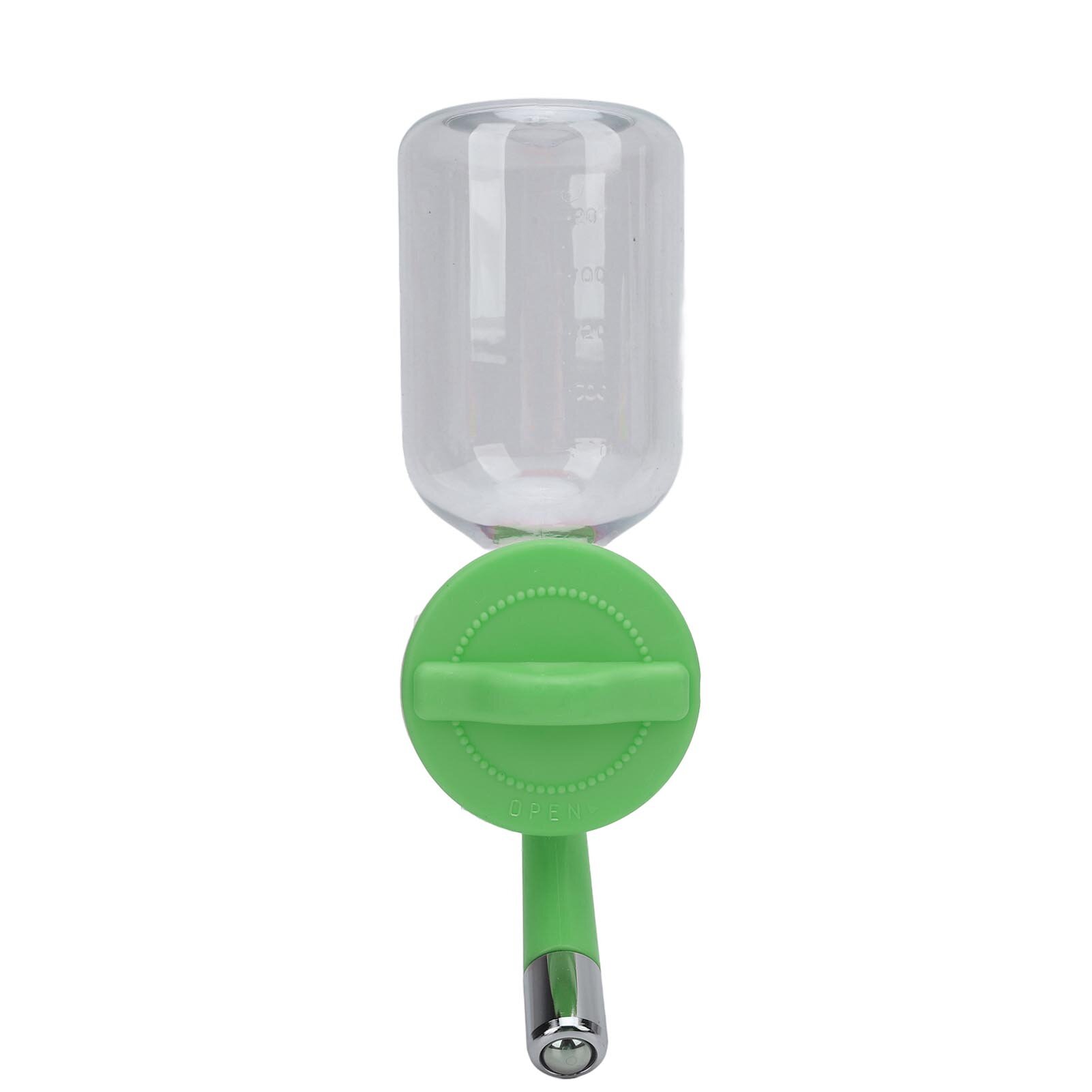 Подвесная бутылка для клетки для собак из нержавеющей стали с шарикоподшипником емкостью 300 мл, экономящая место, долговечная поилка для кошек и собак, зеленая