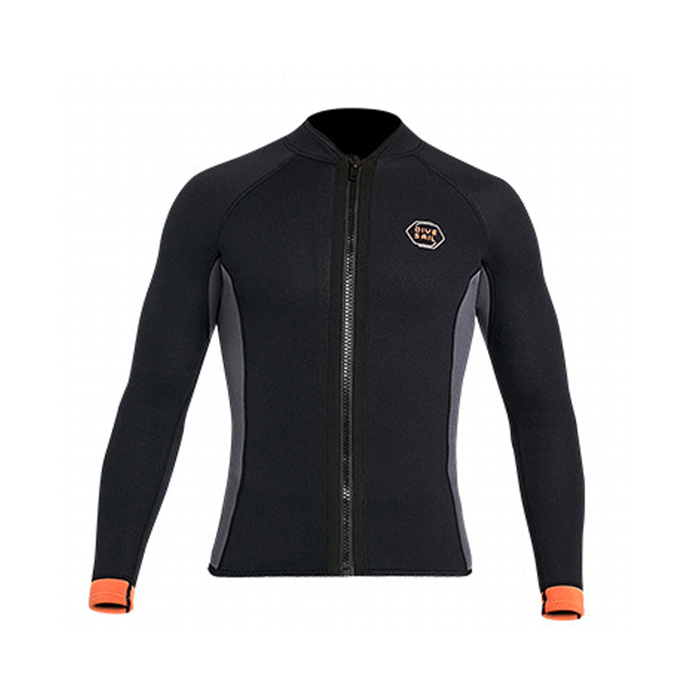 Мужская водолазная куртка из неопрена 3 мм с длинными рукавами, передний зippers, для серфинга, плавания, сноркелинга, каякинга, размеры S/ M/ L/ XL/ XXL/ XXXL, материал неопрен и нейлон, вес 590-800 г, в комплект входят 1 водолазная куртка