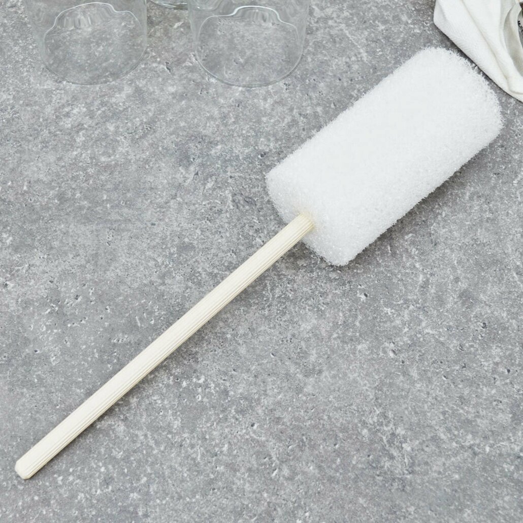 Ершик для посуды с деревянной ручкой, 30 см, поролоновая губка, надежное оборудование для кухни