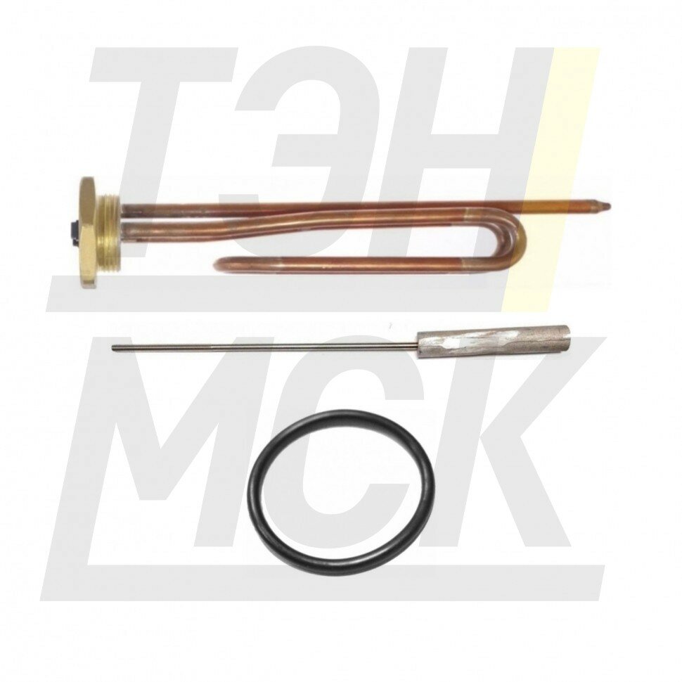 Комплект ТЭН 1,5кВт (1500Вт) RCT, резьбовой 42мм для Ariston, De Luxe, Real BM 390, Thermex + прокладка + анод, 30296K