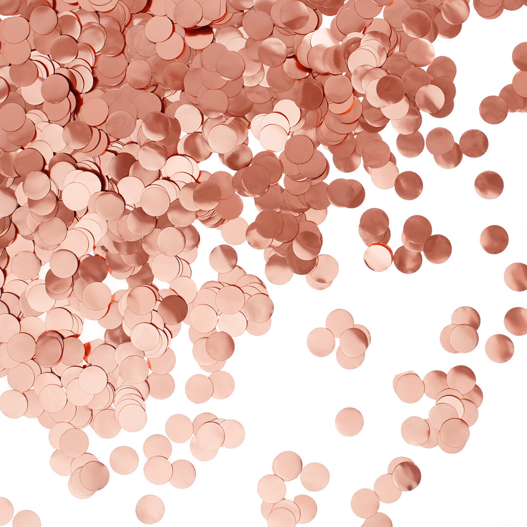 Конфетти Волна веселья Фольга круг Розовое золото хром 1 см 50 г