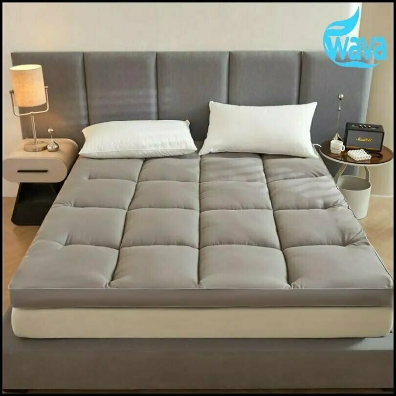 Матрас, двуспальный, беспружинный, мерсеризованный хлопковый чехол, 180x200x5 см