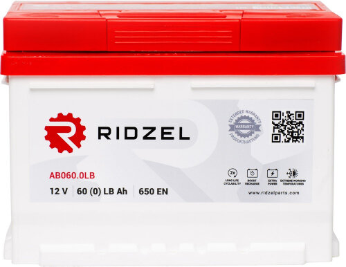Аккумулятор Ridzel , 175x170x240, обратная полярность, низкий, 60 Ач, 6СТ60(0) AB060.0LB