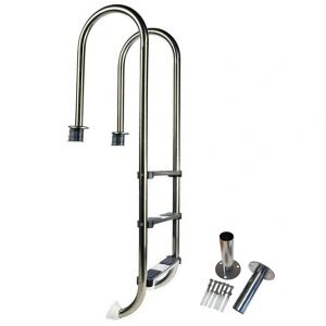 Лестница для бассейна Reexo Muro MU-315, узкий борт, 3 нескользящие ступени, AISI-304, 1,2 мм, комплект со стаканами, цена - за 1 компл