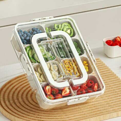 Контейнер, DAENERO, органайзер с разделителями, с крышкой, для холодильника, прочный