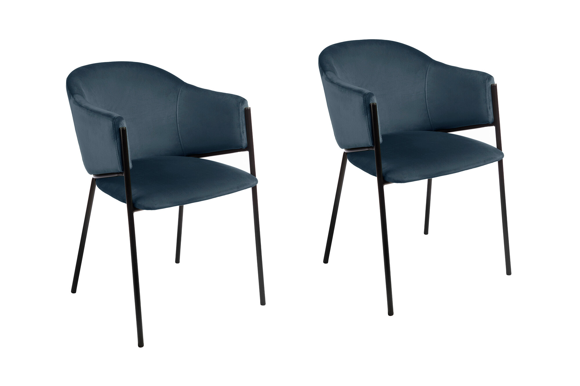 Комплект стульев Нонтон AV 447, 2 шт, 52х78х58 см, черный муар / велюр синий