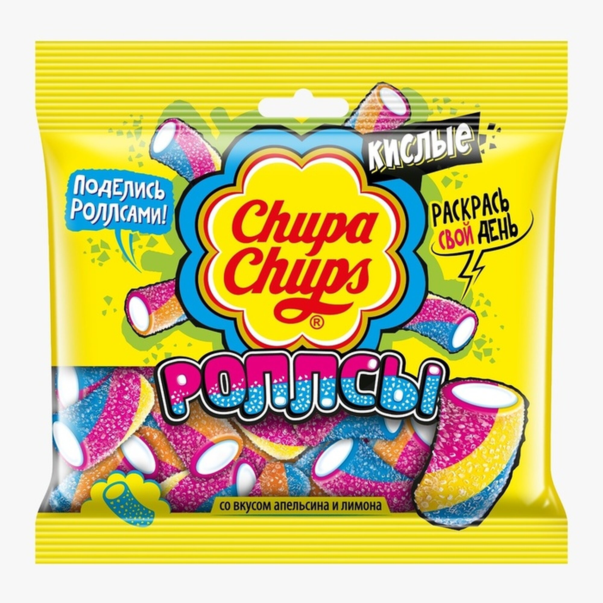 Мармелад Chupa-Chups "роллсы", жевательный, ассорти вкусов, 150г