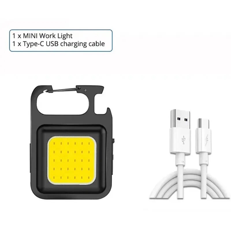 EDC Портативный Мини-фонарик COB, Перезаряжаемый Супер Яркий Рабочий Свет, Магнитный Карабин, Карманный Фонарик Для Кемпинга