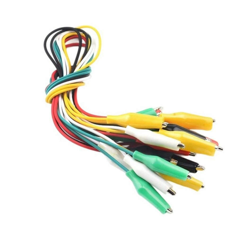 Набор из 10 тестовых проводов с зажимами "крокодил" 50 см, - 28mm