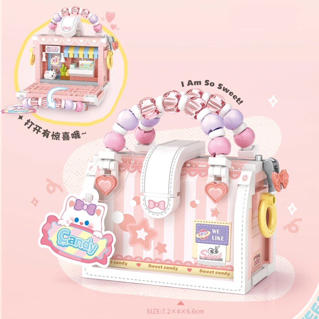 Мини-блоки LOZ 360/340/330/350 шт. Розовый, 8844-no box