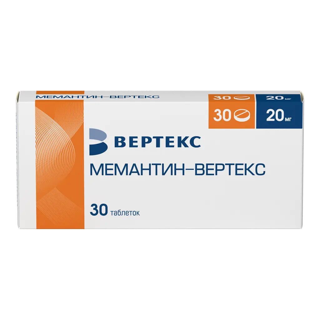 Мемантин-Вертекс таблетки покрыт. плен. об. 20 мг 30 шт