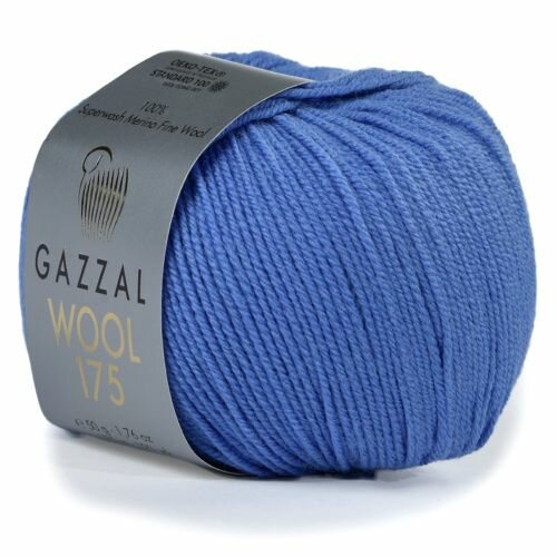 Пряжа Gazzal Wool 175 цвет 324 (5 мотков по 50г/175м) голубой