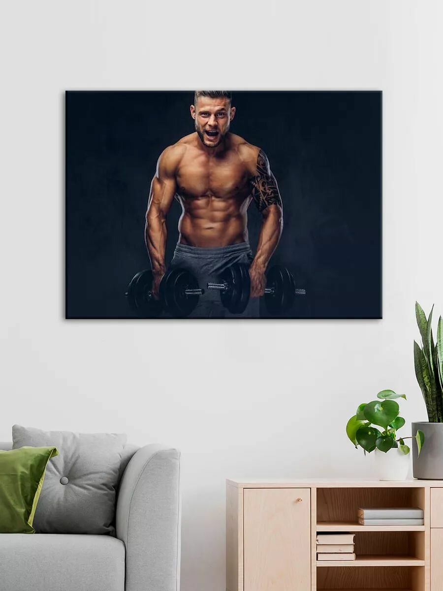 Картина на стену "Бодибилдинг", 70x50 см