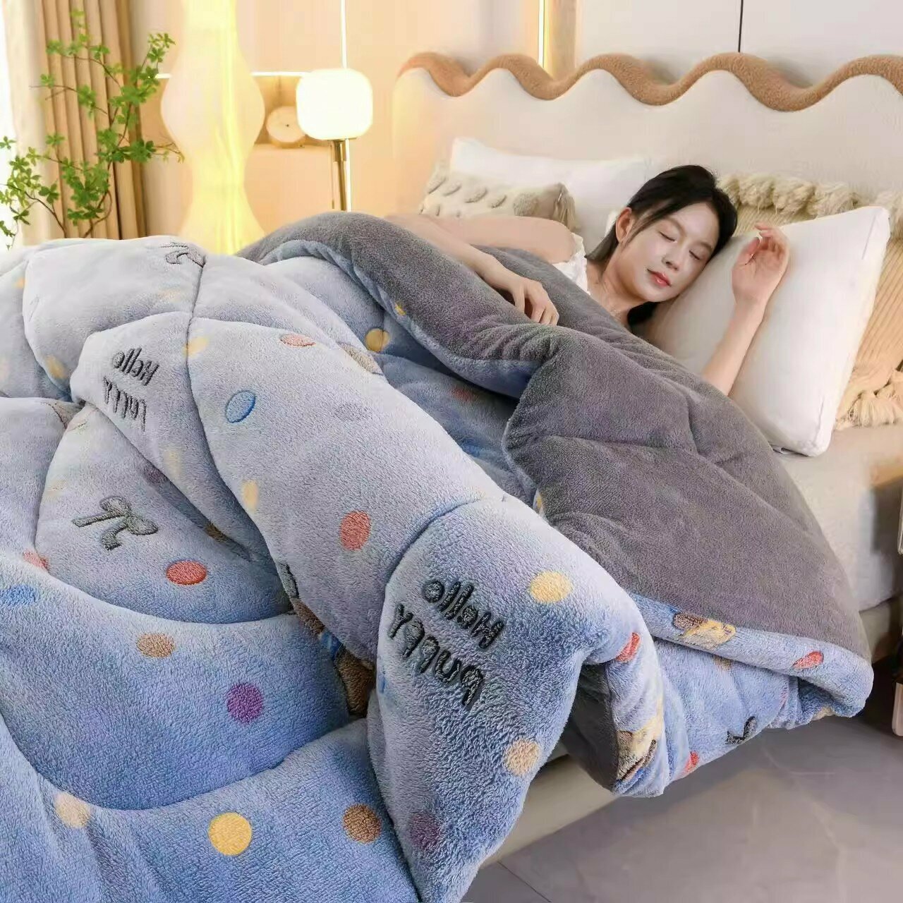 Толстое теплое одеяло из овчины зимой, одеяло из молочной шерсти зимой，110*150 см, 1 кг