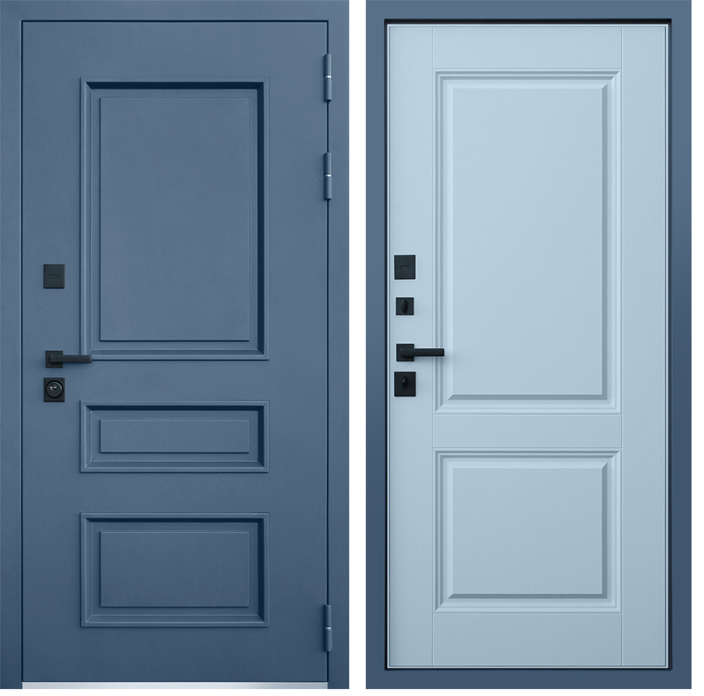 Дверь входная с терморазрывом 3 контура "Эльбрус" , с панелью лайт софт грей, размер по коробке 880х2050, левая.