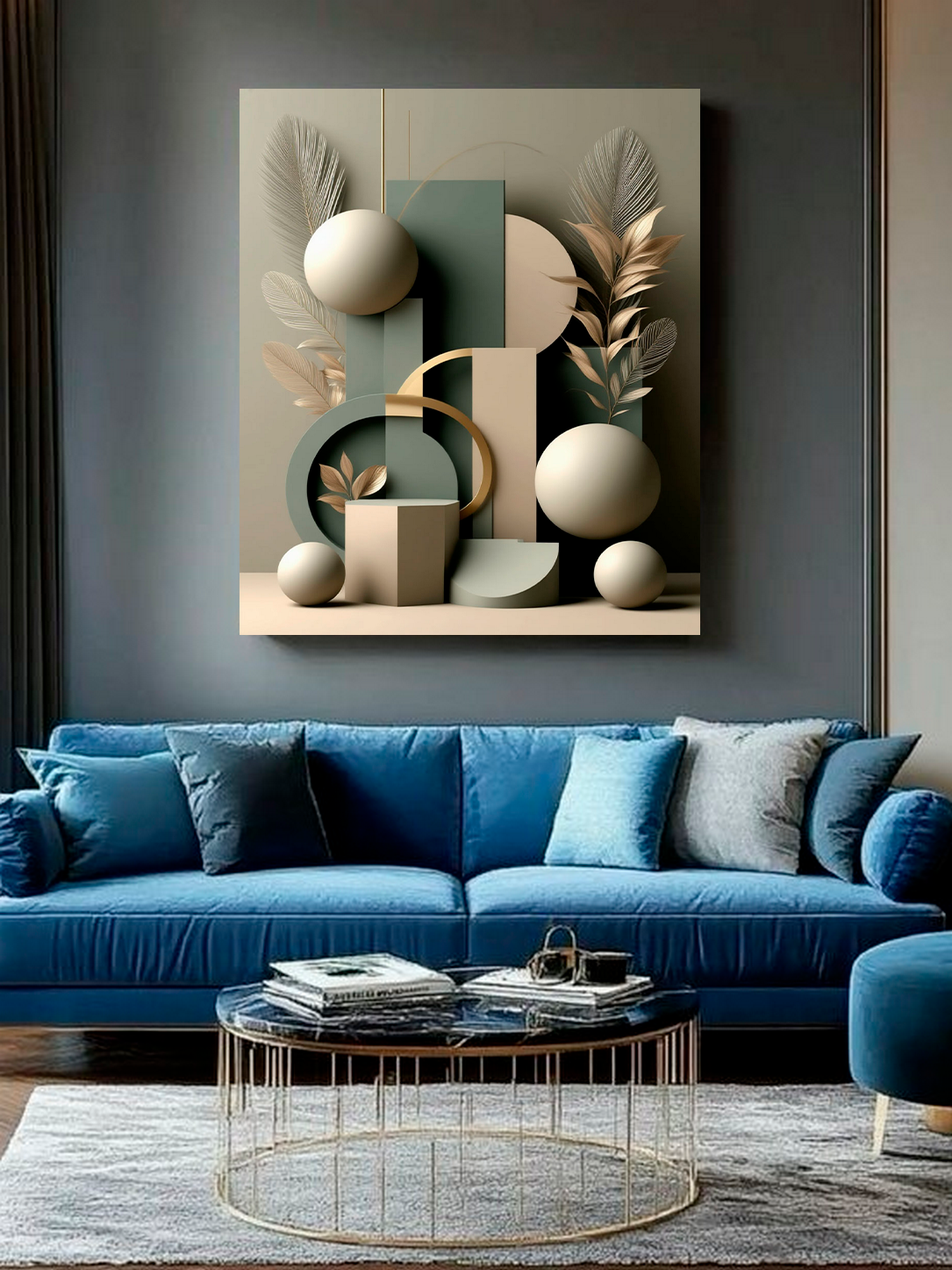 Картина на стену "Интерьерная абстракция" 40х50 см, холст на подрамнике, InterToys