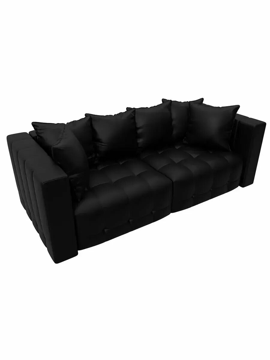 Прямой диван Европа, 227х91х105 см, со спальным местом и ящиком для белья, экокожа