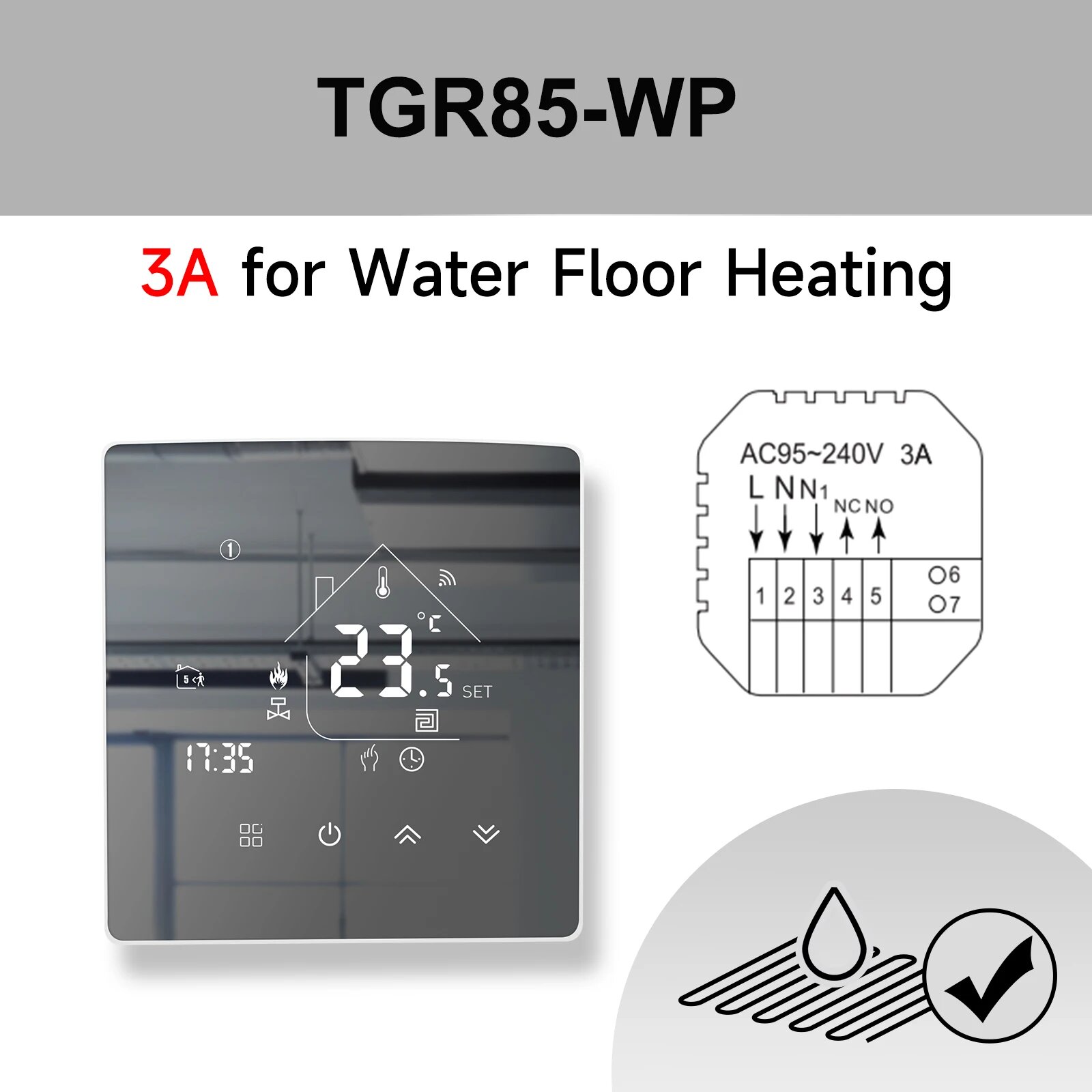 Beok Smart WIFI термостат для водяного пола, Water Heating, WIFI