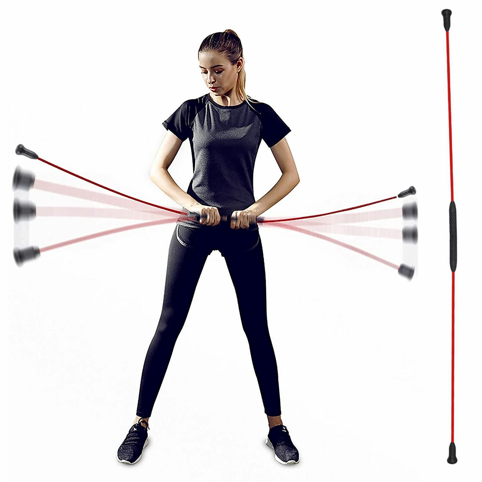 Эластичная тренировочная палка Фитнес Упражнения Вибрационная замена Flexi-Bar Трембл Йога