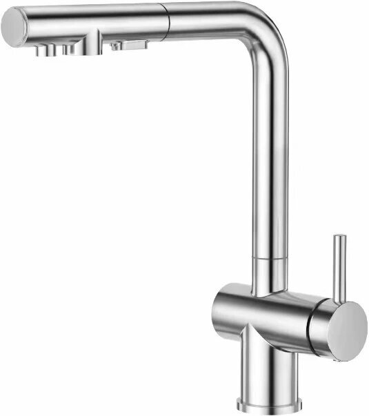 Смеситель для кухни Emar ЕСВ 7020 с подключением к фильтру, выдвижным изливом, хром