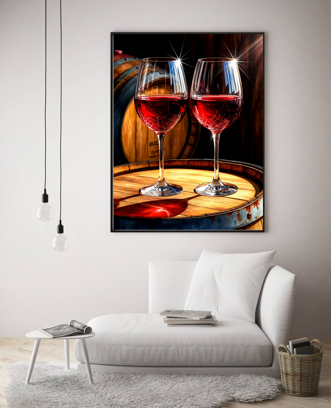 Картина на стену для интерьера "Красное вино" 40х50 см, холст на подрамнике, InterHobby