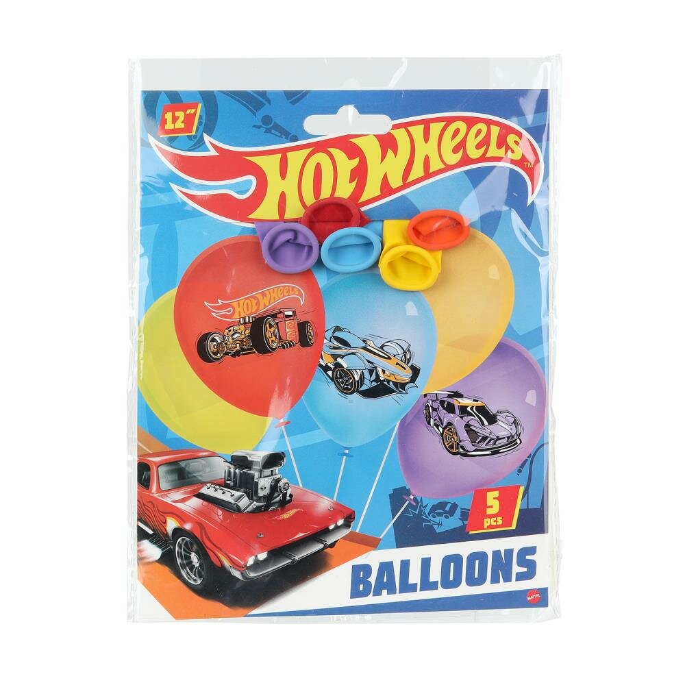 Латексные шары - набор 5 шт. цветные "Хот Вилс" Чудо праздник LBC-110178-HW (600)