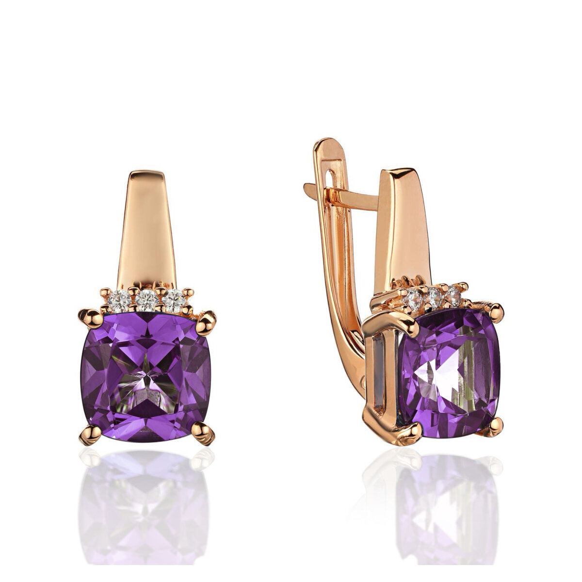 Серьги, красное золото, 585 проба