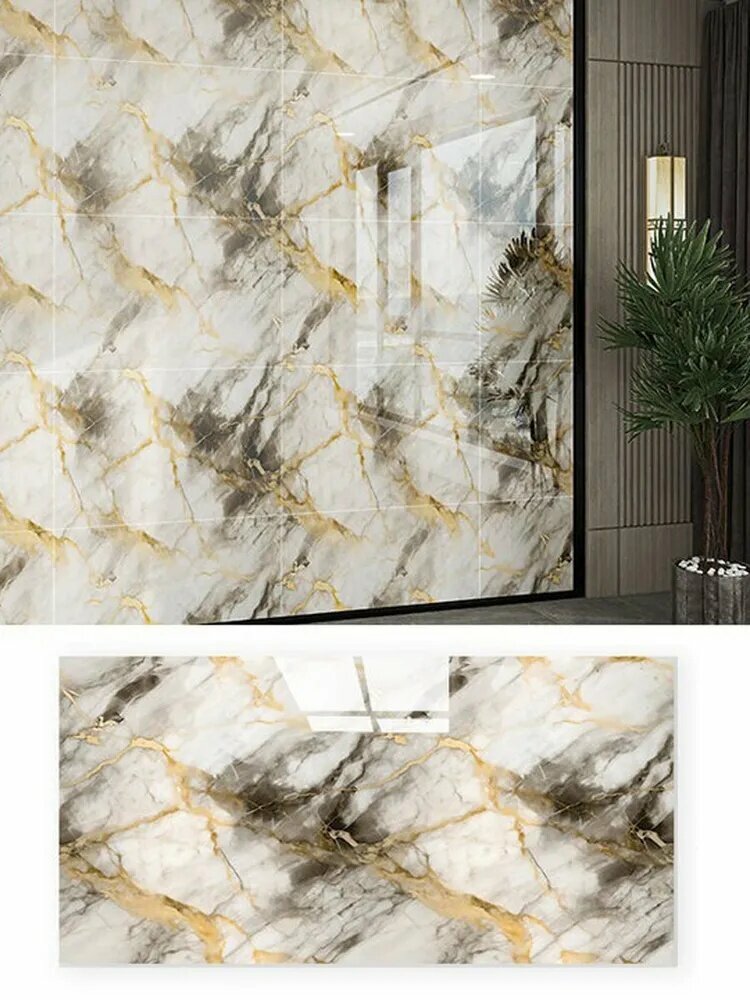 Самоклеящиеся стеновые панели с мраморным узором, ПВХ панель 60х30 см, огнестойкие водостойкие и быстрый монтаж, для кухни, ванной, гостиные, спальни, акцентных стен
