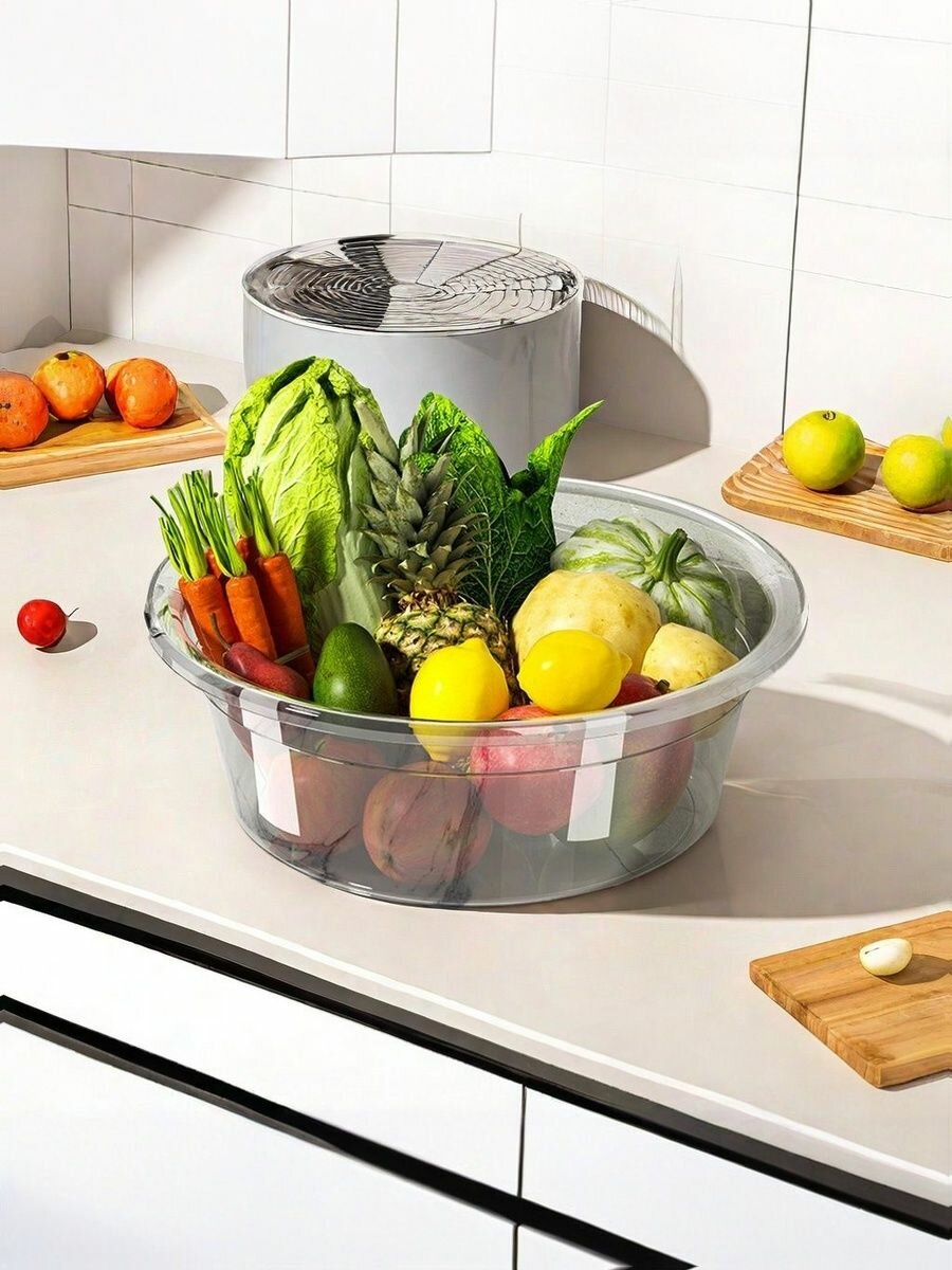 Таз хозяйственный для дома и дачи, пластмассовый, средний, 5 литров