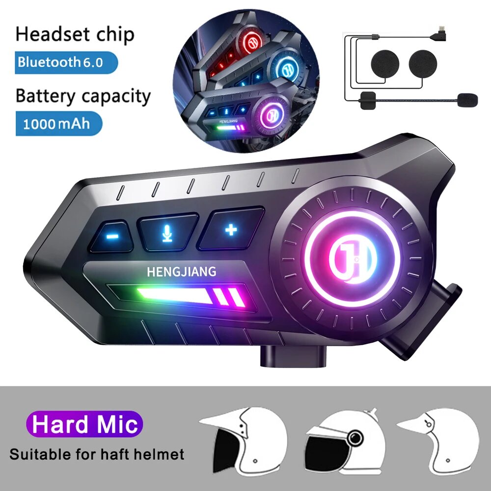 Bluetooth-гарнитура для мотоциклетного шлема, водостойкая IPX6 Белый, X3 Hard MIC