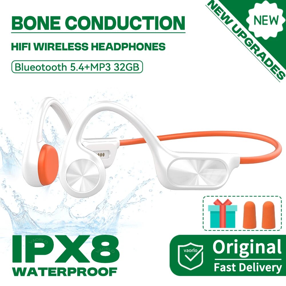 Костные наушники Bluetooth 5.4, 32ГБ, PearlWhite, IPX8