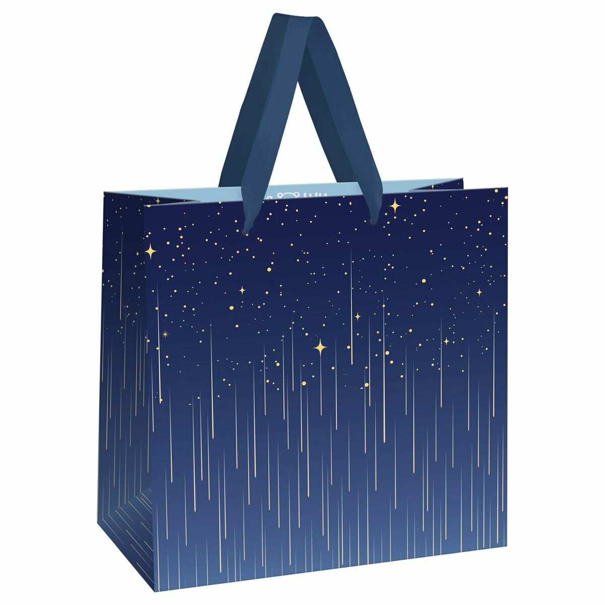 Пакет подарочный 20x20x10см MESHU "Star rain", фольга, матовая ламинация (MS_66232)