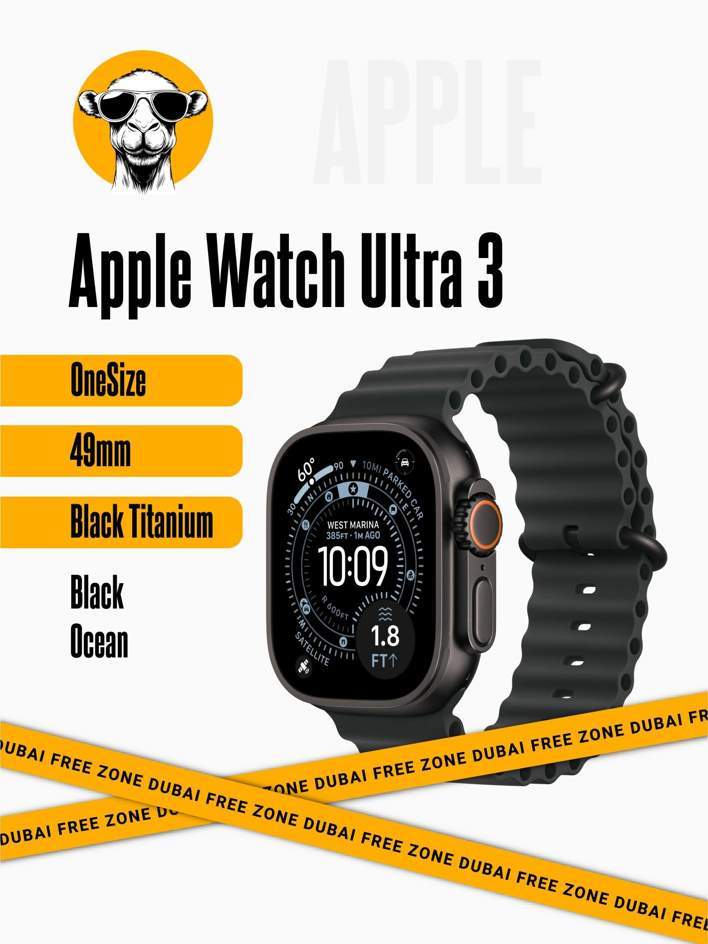 Смарт-часы Apple Watch Ultra 3 2025 Black Ocean Band