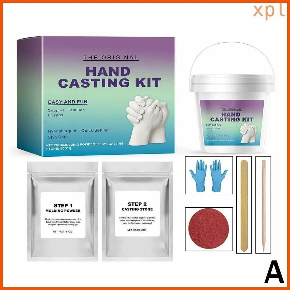 Самый популярный в 2025 годуНабор для DIY 'Порошковый слепок рук' Создайте реалистичную копию ладоней (гипс+краски)