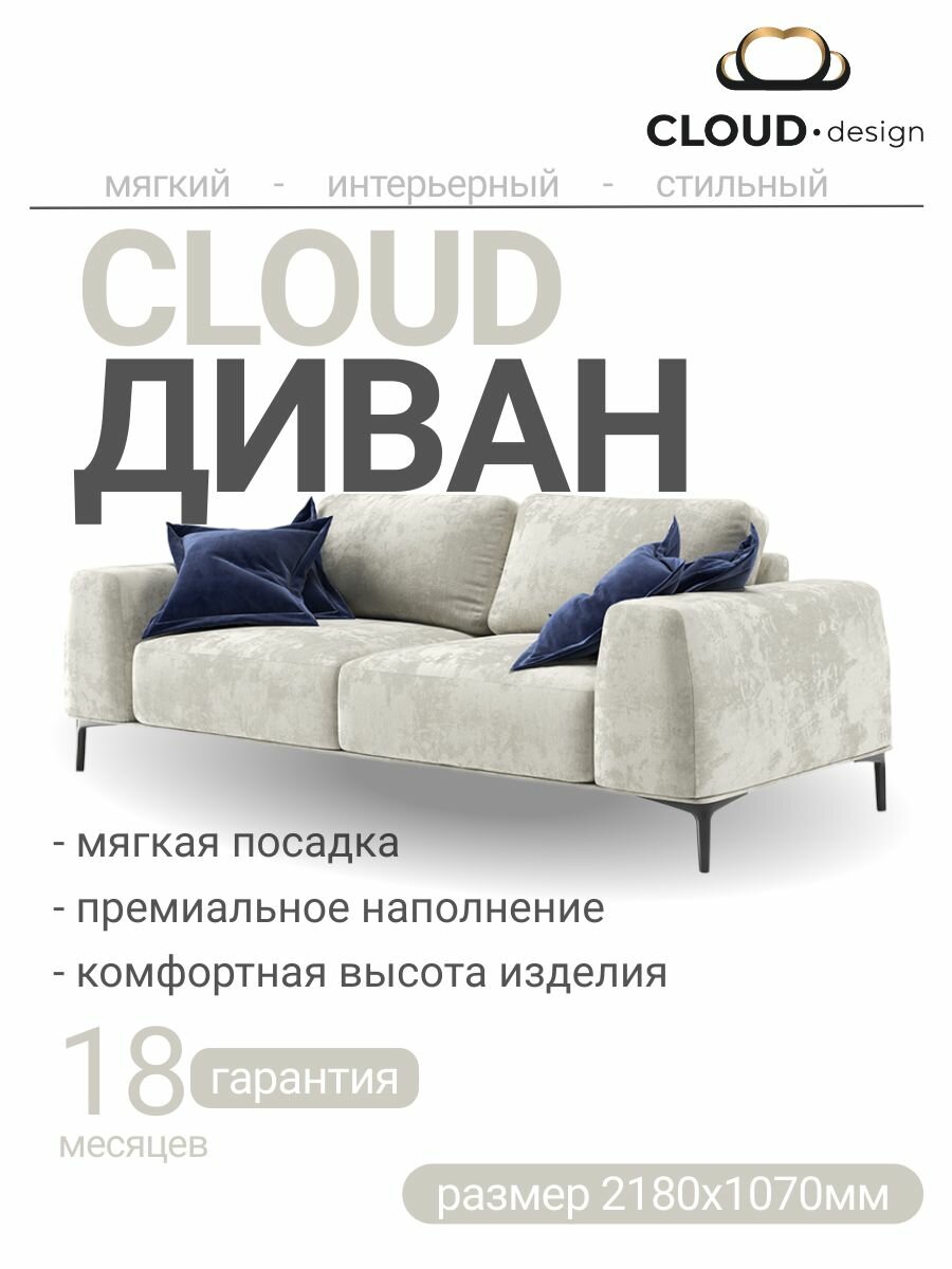Прямой диван CLOUD двухсекционный