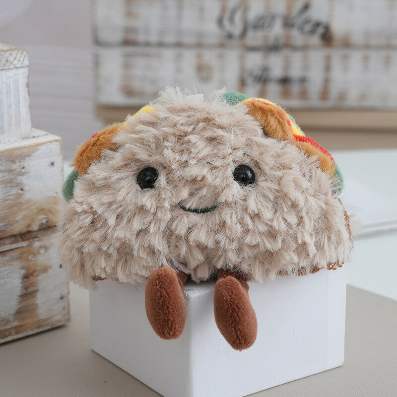 Soft sandwich plush keychain stuffed toy for kids room accessory