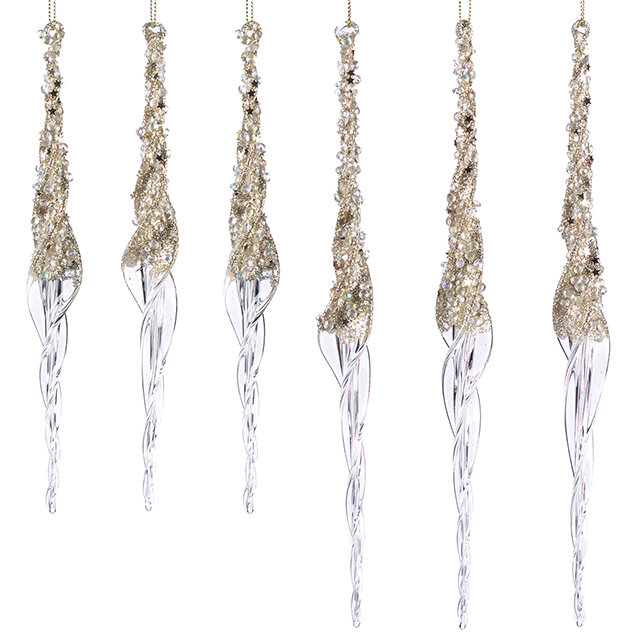 Набор стеклянных елочных игрушек Jewelry Twist 25 см, 6 шт, Goodwill (Гудвилл), P28454
