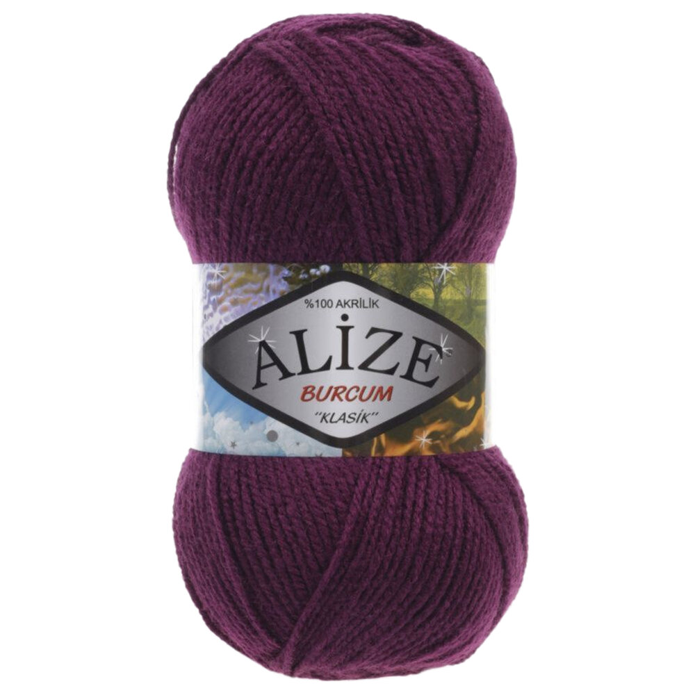 Пряжа для вязания Alize Burcum klasik 304 сливовый. 100 гр/210 м 100% акрил
