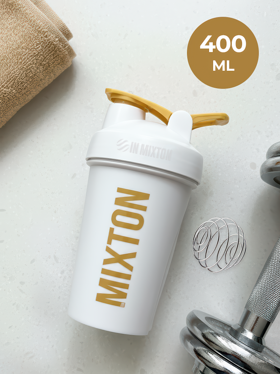 Шейкер для протеина и коктейлей спортивный inMixton 400 мл Белый